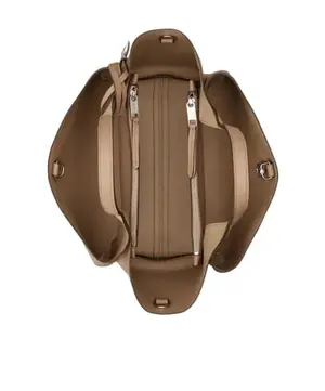 TOD'S Mini Top Handle Bag With Logo Plaque - Natural Color