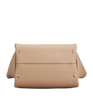 TOD'S Mini Top Handle Bag With Logo Plaque - Natural Color