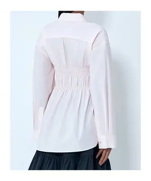 Cecilie Bahnsen Smocked Detail Poplin Shirt - White