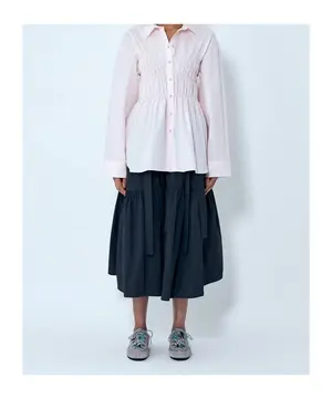 Cecilie Bahnsen Smocked Detail Poplin Shirt - White