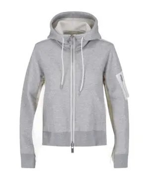 Sacai Contrast Panel Zip Hoodie