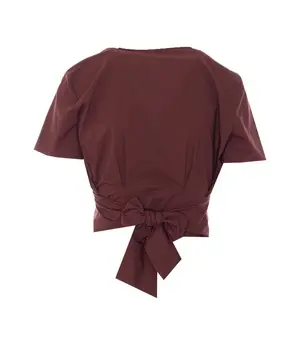Patrizia Pepe Cropped V-neck Zip-front Top