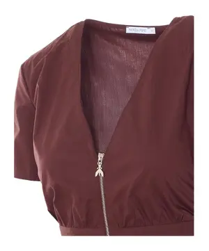 Patrizia Pepe Cropped V-neck Zip-front Top