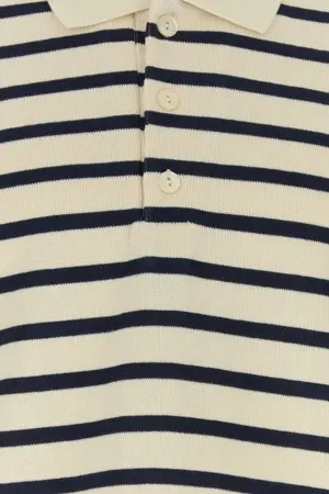 Junya Watanabe Striped Long Sleeve Polo Shirt