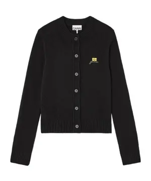GANNI Wool Mix Cardigan - Black