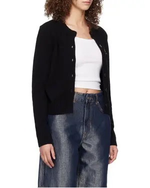 GANNI Wool Mix Cardigan - Black