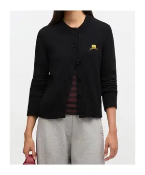 GANNI Wool Mix Cardigan - Black