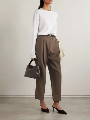 TOTEME Pauli Pleated Tapered Twill Trousers