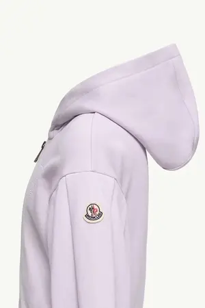 Moncler Hooded Sweatshirt Dress With Embroidered Logo And Pleated Sleeves