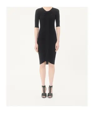 Valentino Garavani Knitted Ruched Dress With Bow Detail