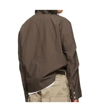 Sacai High Neck Button-up Jacket - Brown