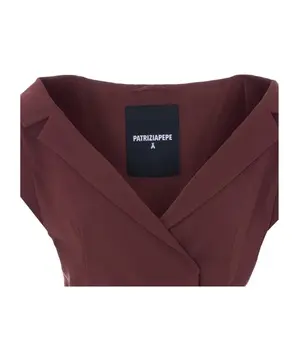 Patrizia Pepe Belted Sleeveless Blazer - Red