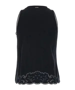 TWINSET Embellished Round Neck Top - Black
