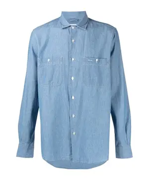 Aspesi New C Slim Chambray Shirt - Blue