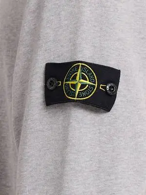 Stone Island Brushed Cotton Crewneck Sweatshirt With Sleeve Logo Patch - Black