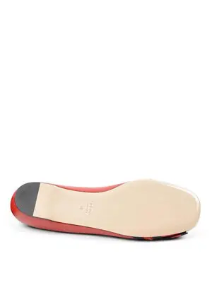 Gucci Leather Ballet Flats With Bow Detailing