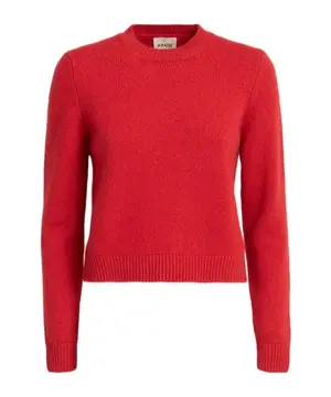 Khaite Leta Cashmere Round Neck Sweater - Red