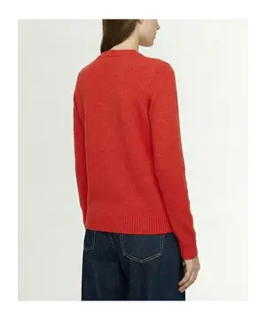 Khaite Leta Cashmere Round Neck Sweater - Red