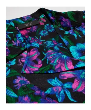 Gucci Silk Jacquard Floral Print Chemisier Dress