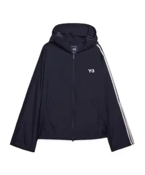 Y3 Y-3 Lightweight Hooded Jacket With 3-Stripes Black