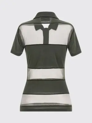 Coperni Short-sleeved Striped Sheer Polo Top