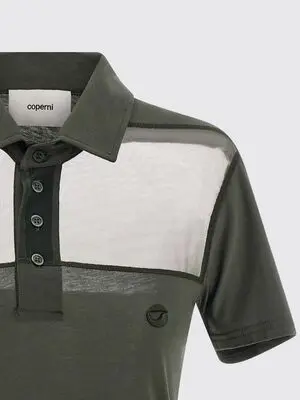 Coperni Short-sleeved Striped Sheer Polo Top
