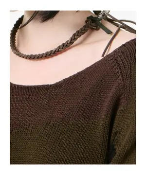 Our Legacy Braided Leather Necklace - Brown