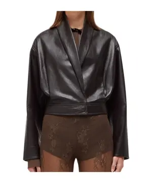 BLUGIRL Long Sleeve Leather Jacket