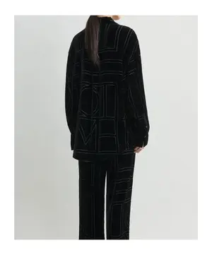 TOTEME Oversized Devoré Shirt - Black