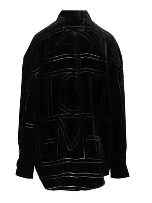 TOTEME Oversized Devoré Shirt - Black