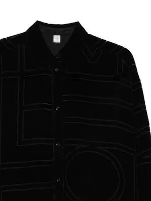 TOTEME Oversized Devoré Shirt - Black