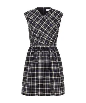 Dior Sleeveless V-neck Plaid Dress