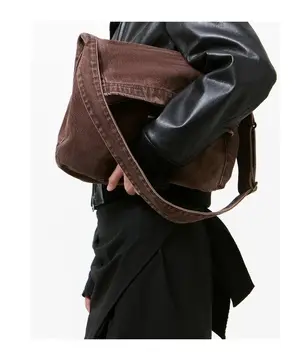 Our Legacy Washed Canvas Messenger Bag - Red