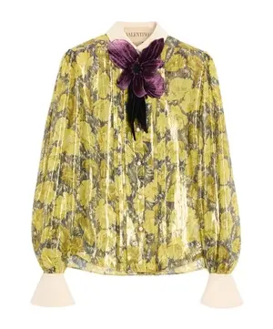 Valentino Garavani Floral Print Long Sleeve Shirt - Multicolor