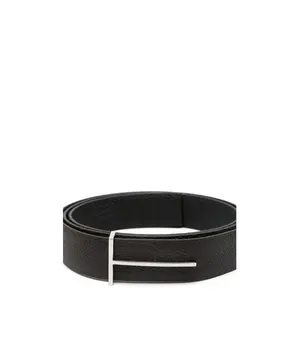 TOM FORD Leather Logo Belt - Black