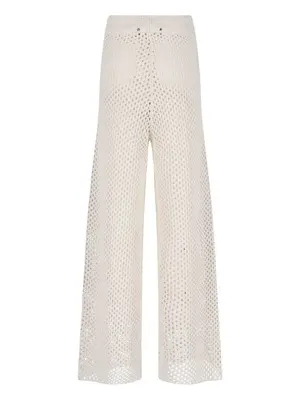 GOLDEN GOOSE Open-knit Wide-leg Drawstring Pants