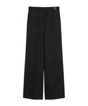 Sportmax Salita Pleated Trousers With Asymmetrical Waistband - Black