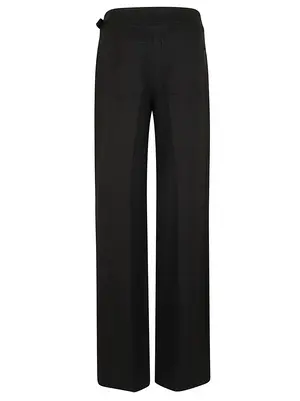 Sportmax Salita Pleated Trousers With Asymmetrical Waistband - Black