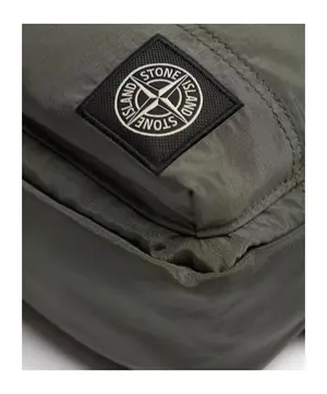 Stone Island Coated Nylon Pouch With Adjustable Shoulder Strap - Black