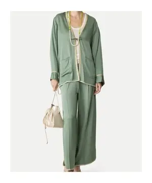 FORTE_FORTE Jacket With Contrasting Trim - Khaki