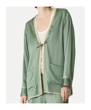 FORTE_FORTE Jacket With Contrasting Trim - Khaki
