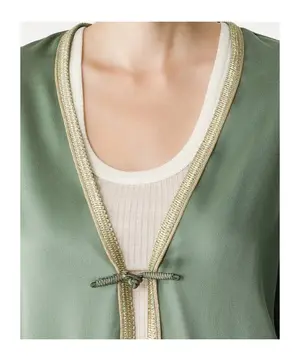 FORTE_FORTE Jacket With Contrasting Trim - Khaki
