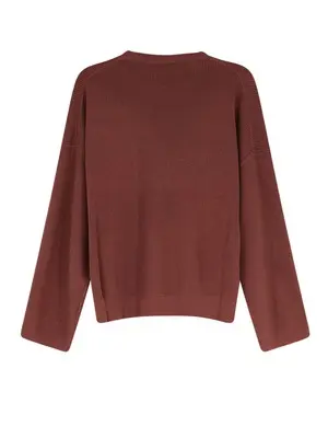 Brunello Cucinelli Crew Neck Long Sleeve Sweater With Chest Pocket - Red