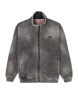 DIESEL® Full-zip Embroidered Logo Jacket - Gray