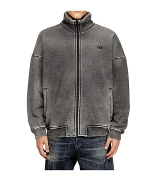DIESEL® Full-zip Embroidered Logo Jacket - Grey