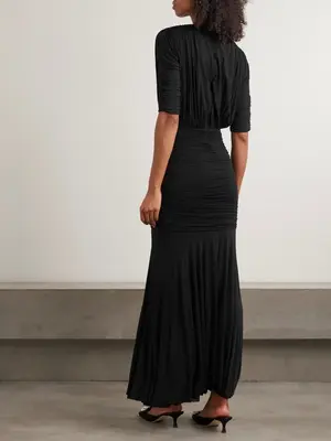 Tove V-neck Ruched Fishtail Dress