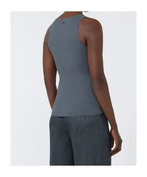 Max Mara Ribbed Sleeveless Crewneck Top