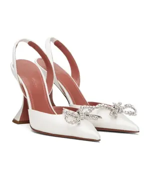 Amina Muaddi Rosie High-heeled Sandals - Ivory
