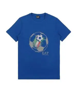 EA7 Logo Crew-neck T-shirt - Blue