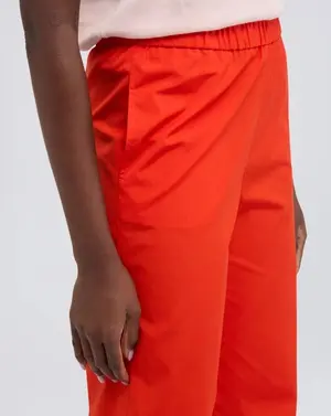 Aspesi Elastic Waist Straight Leg Casual Pants - Red